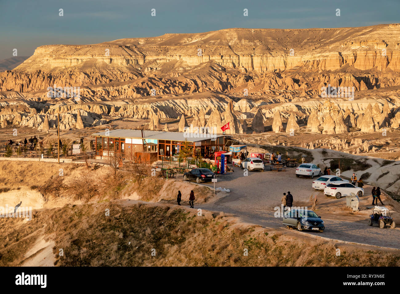 Sunset point in Göreme and the Rock Sites of Cappadocia , Turkey Stock ...
