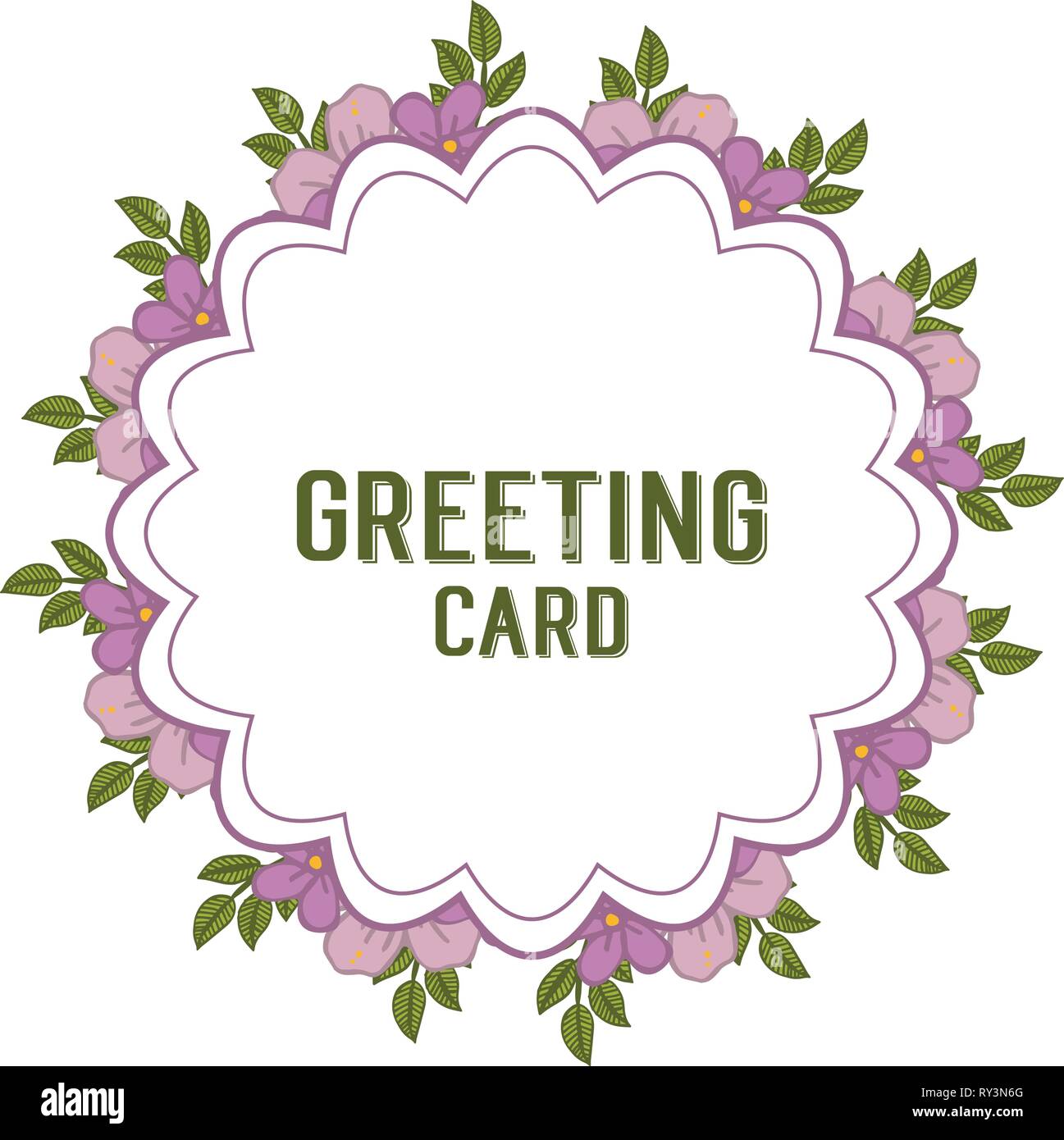 Vector illustration template of greeting card with pattern art floral ...