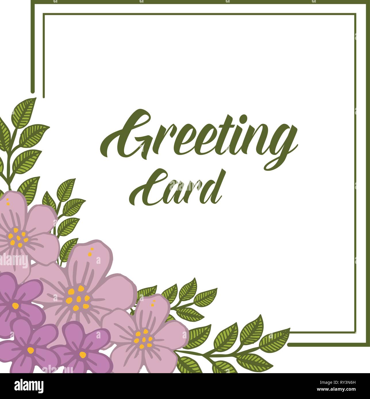 Vector illustration template of greeting card with pattern art floral ...