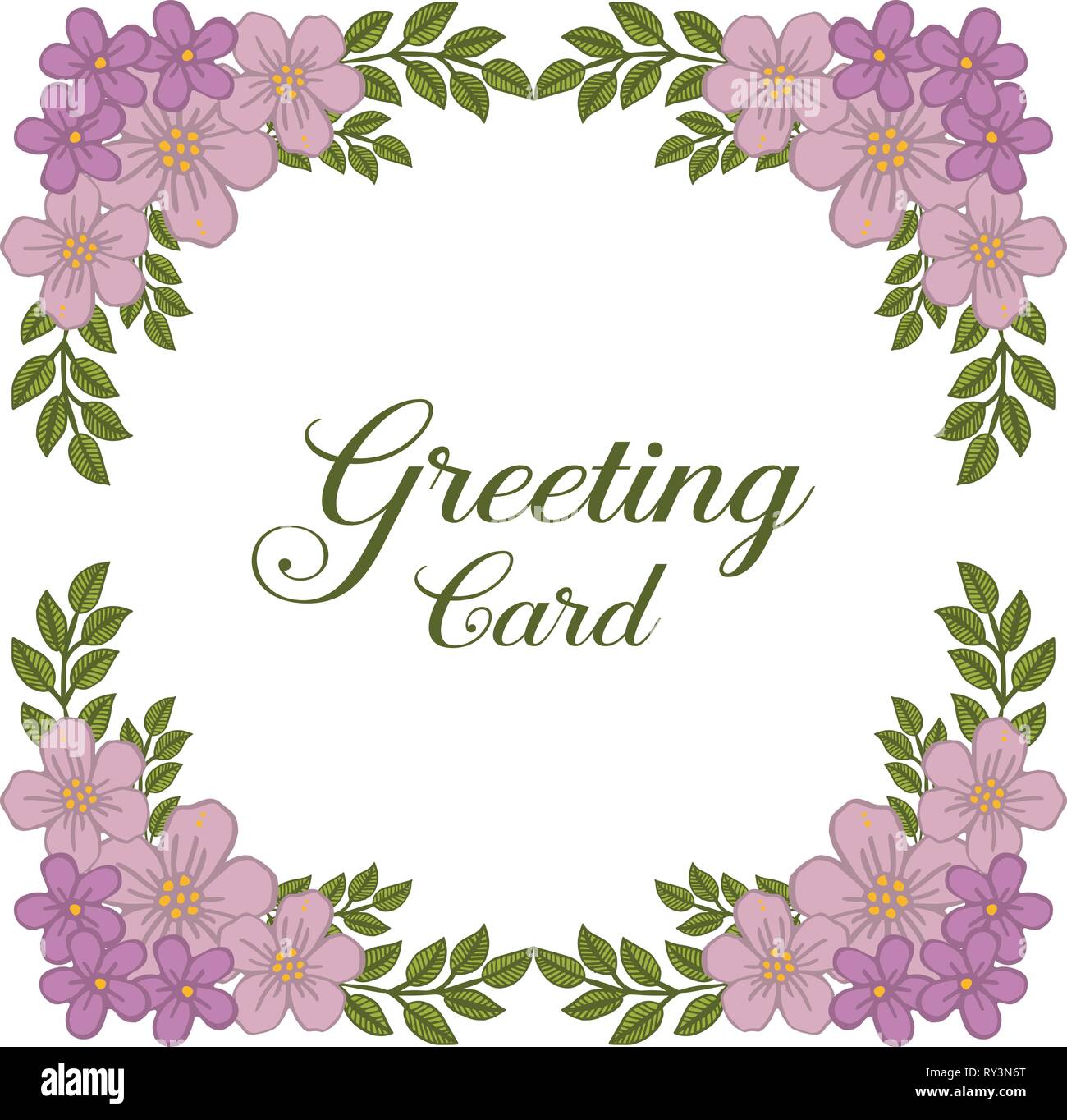 Vector illustration template of greeting card with pattern art floral ...