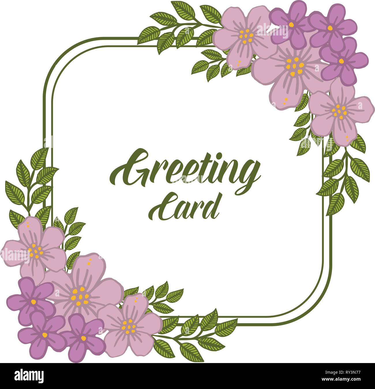 Vector illustration template of greeting card with pattern art floral ...