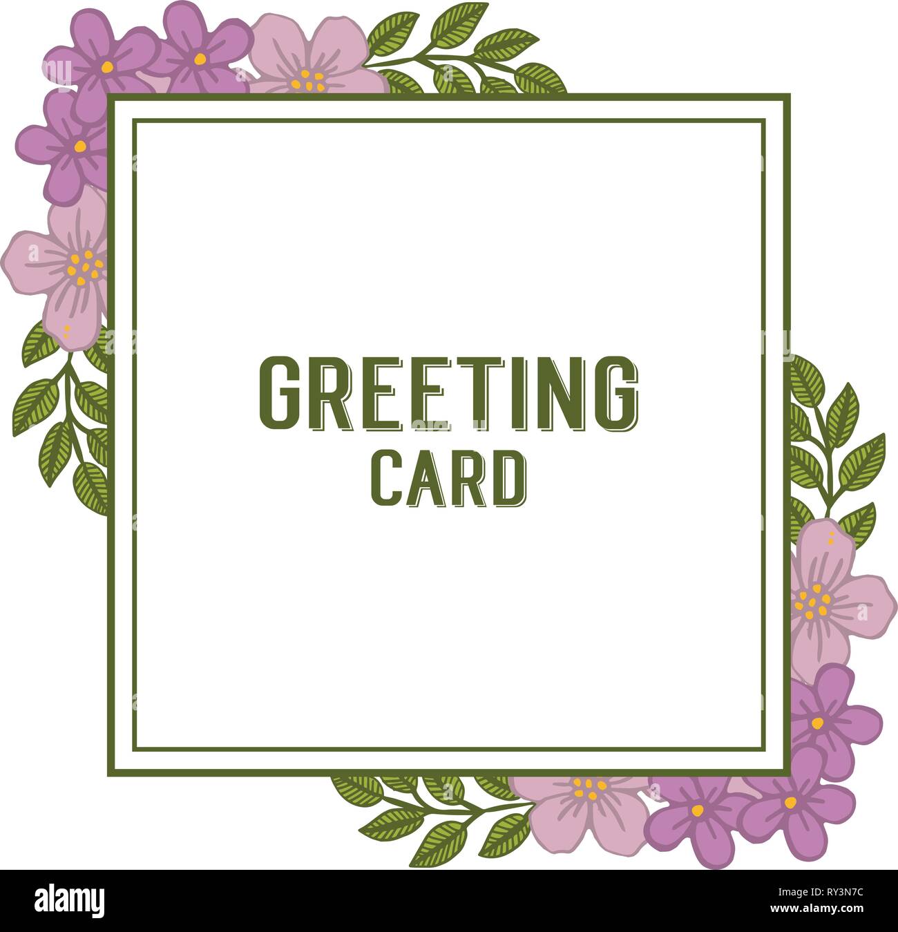 Vector illustration template of greeting card with pattern art floral ...