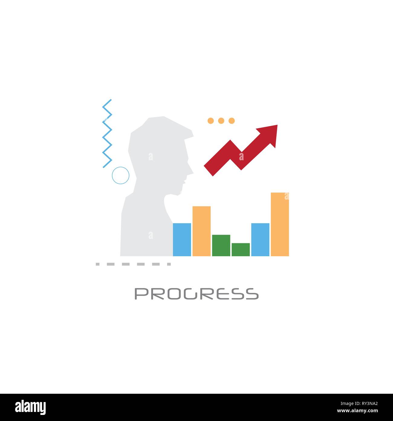 successful financial growth business success progress concept line ...