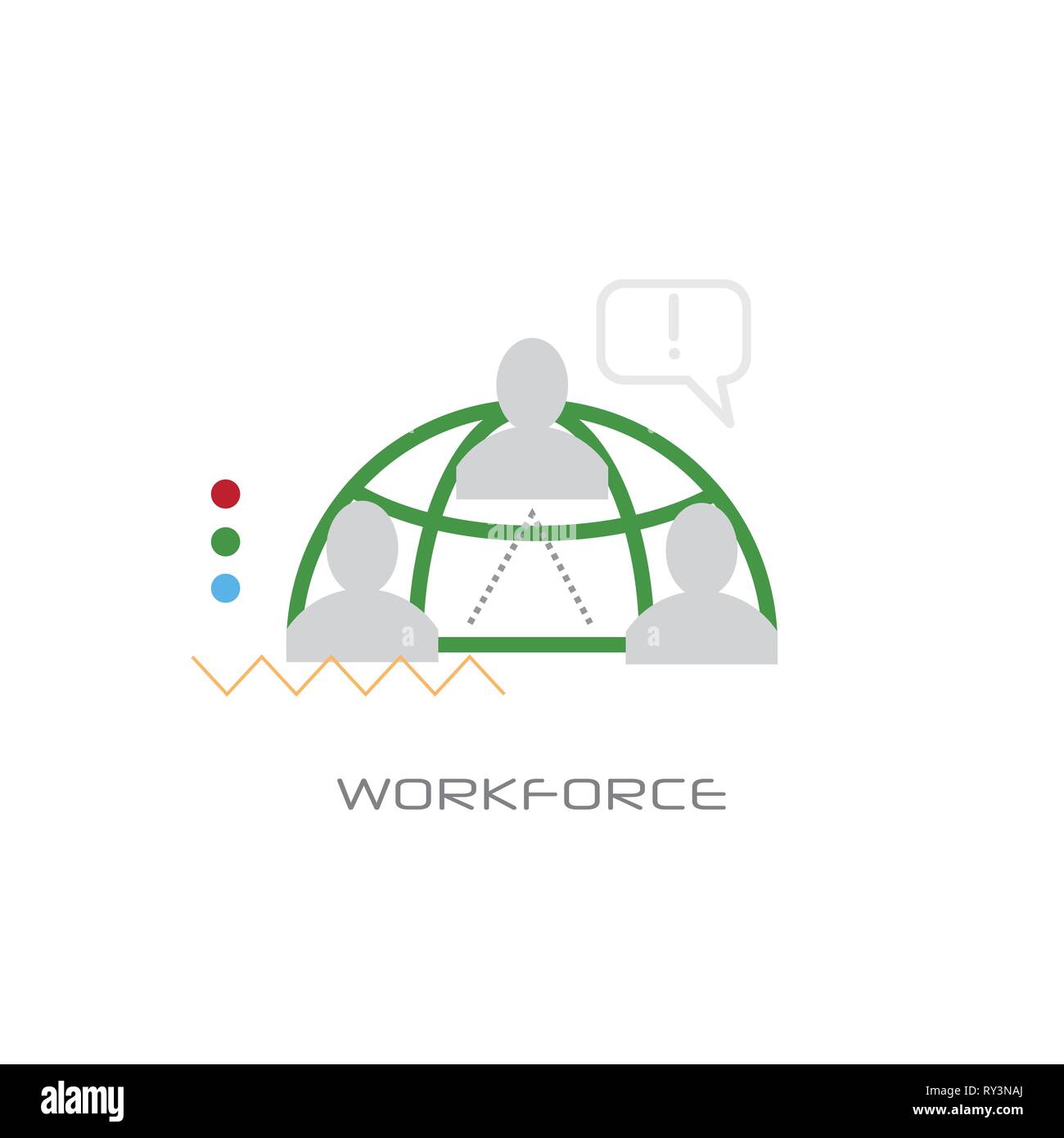 company business team leadership work force network concept line style ...