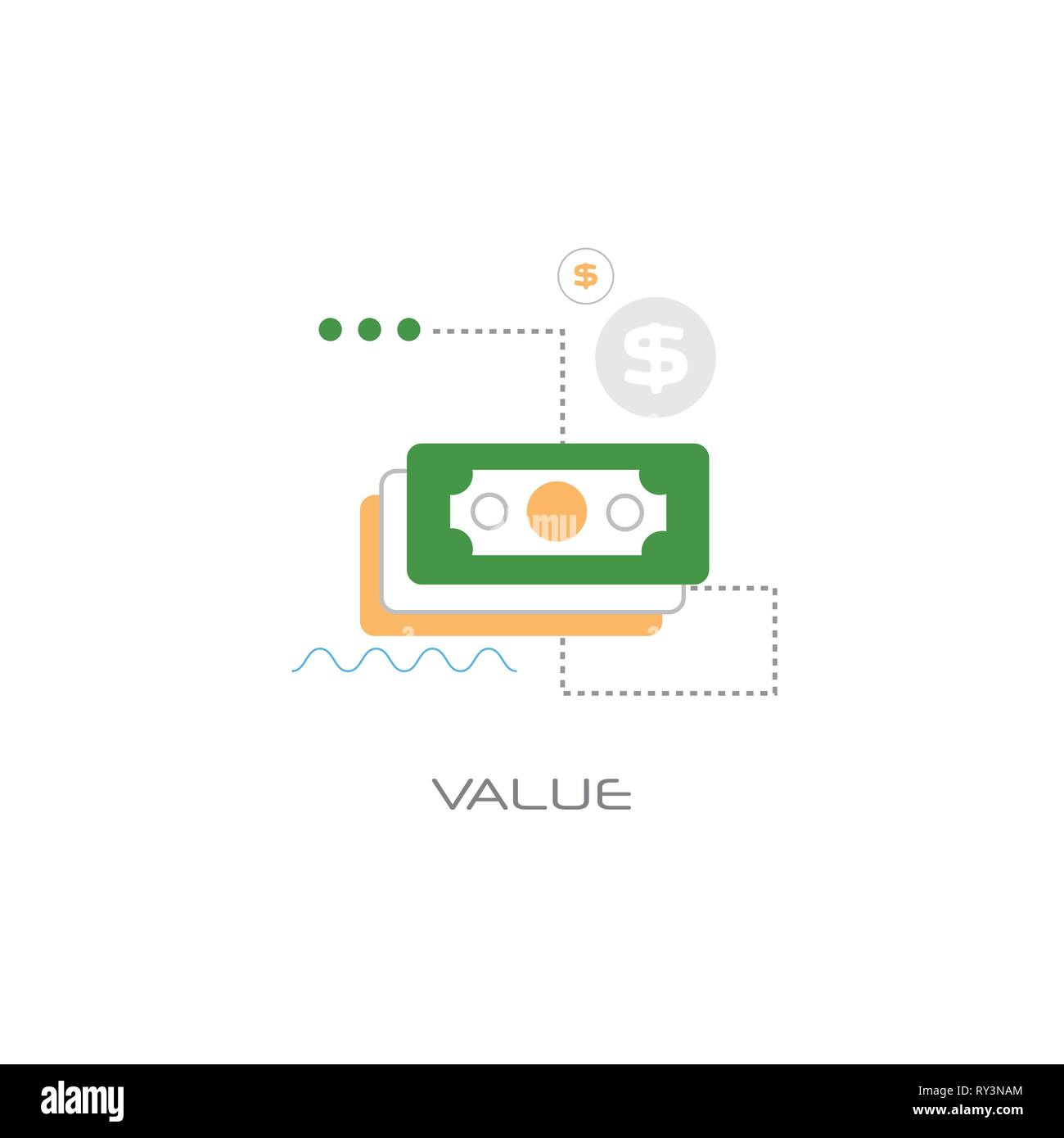 money finance banking value concept line style white background Stock ...