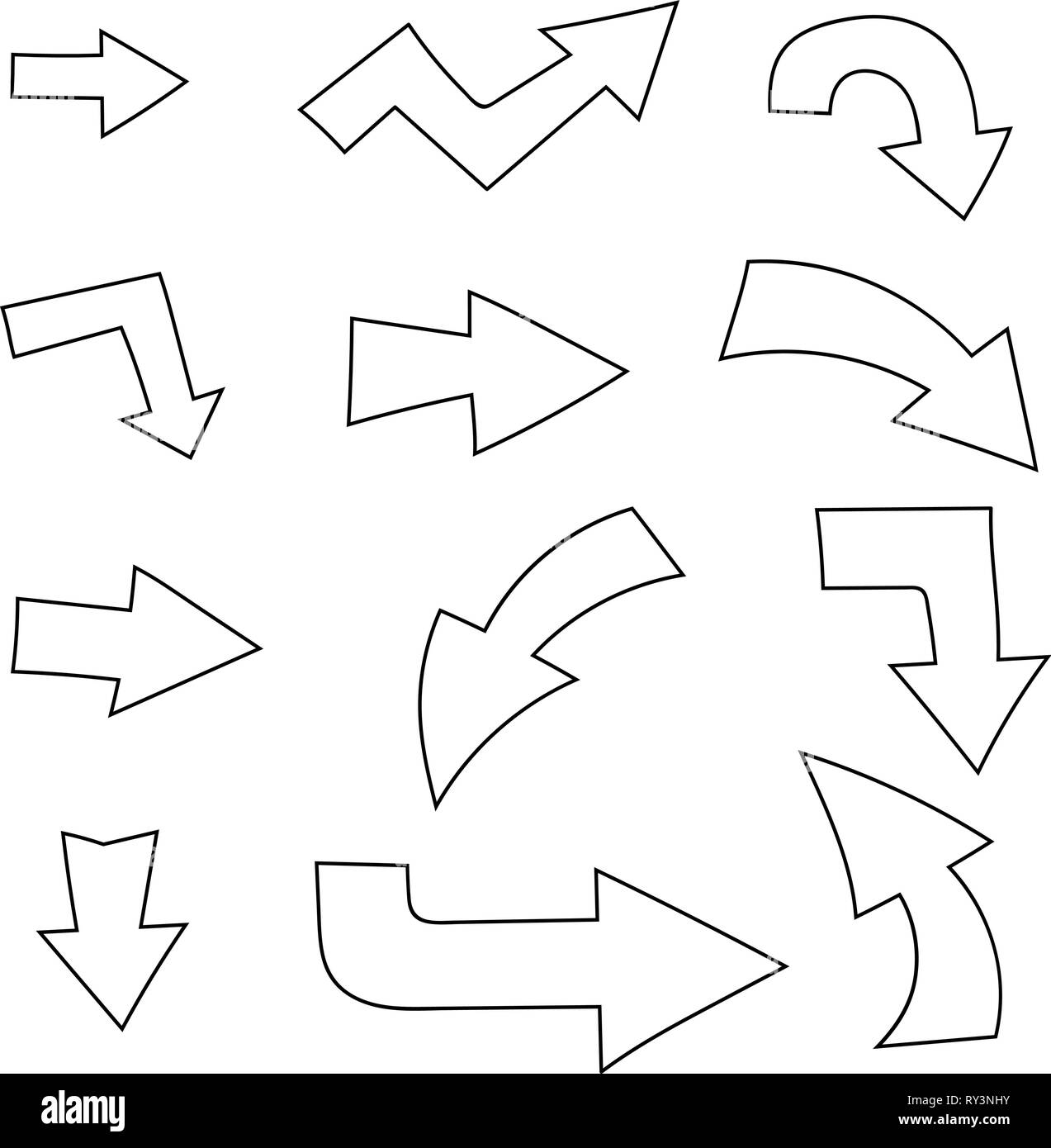 Arrows. Outline icons Stock Vector Image & Art - Alamy