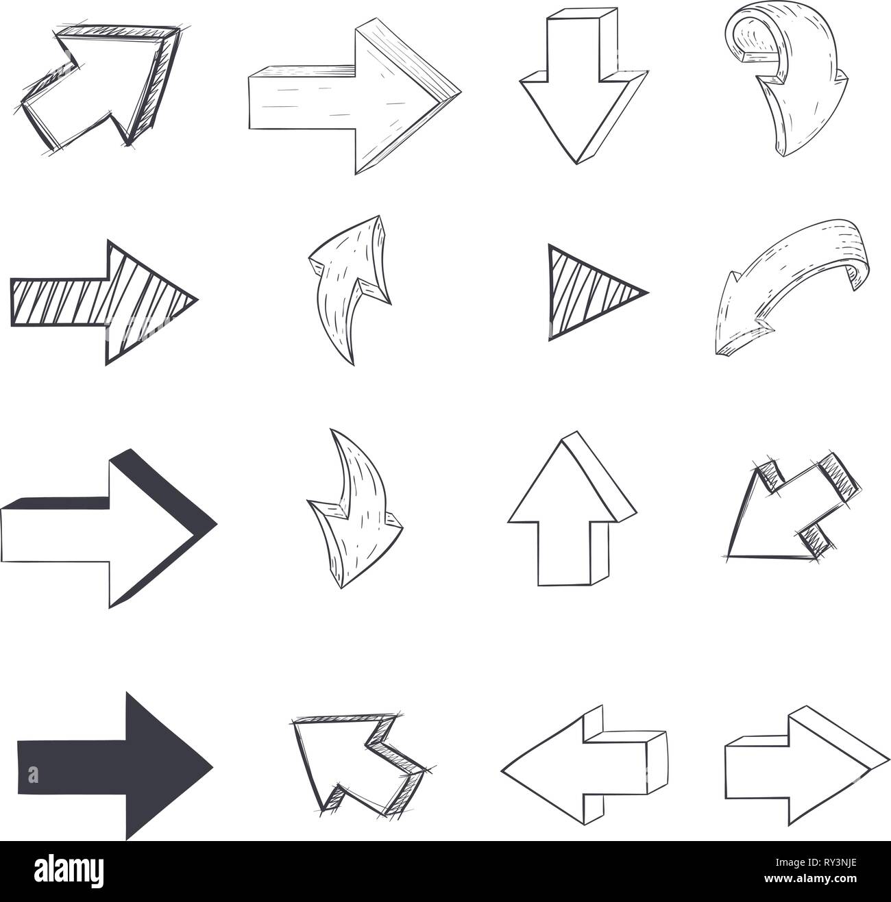 Arrows. Sketch drawing Stock Vector Image & Art - Alamy