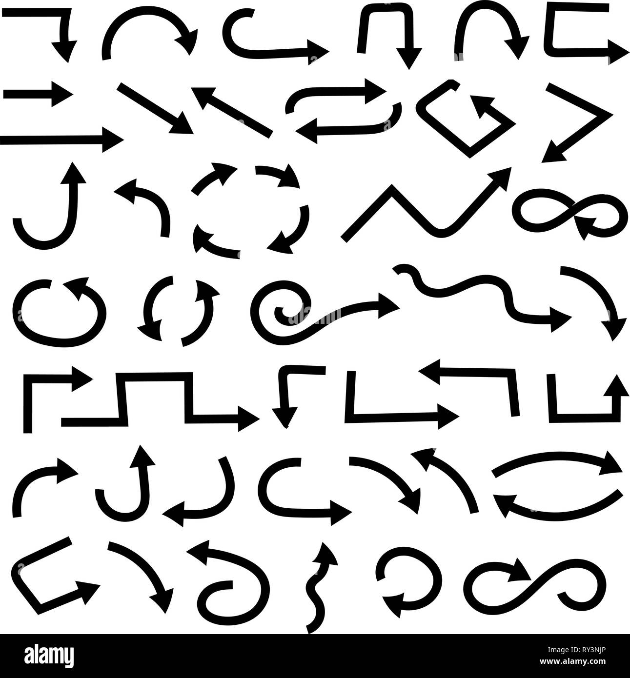 Curved black arrows hi-res stock photography and images - Alamy