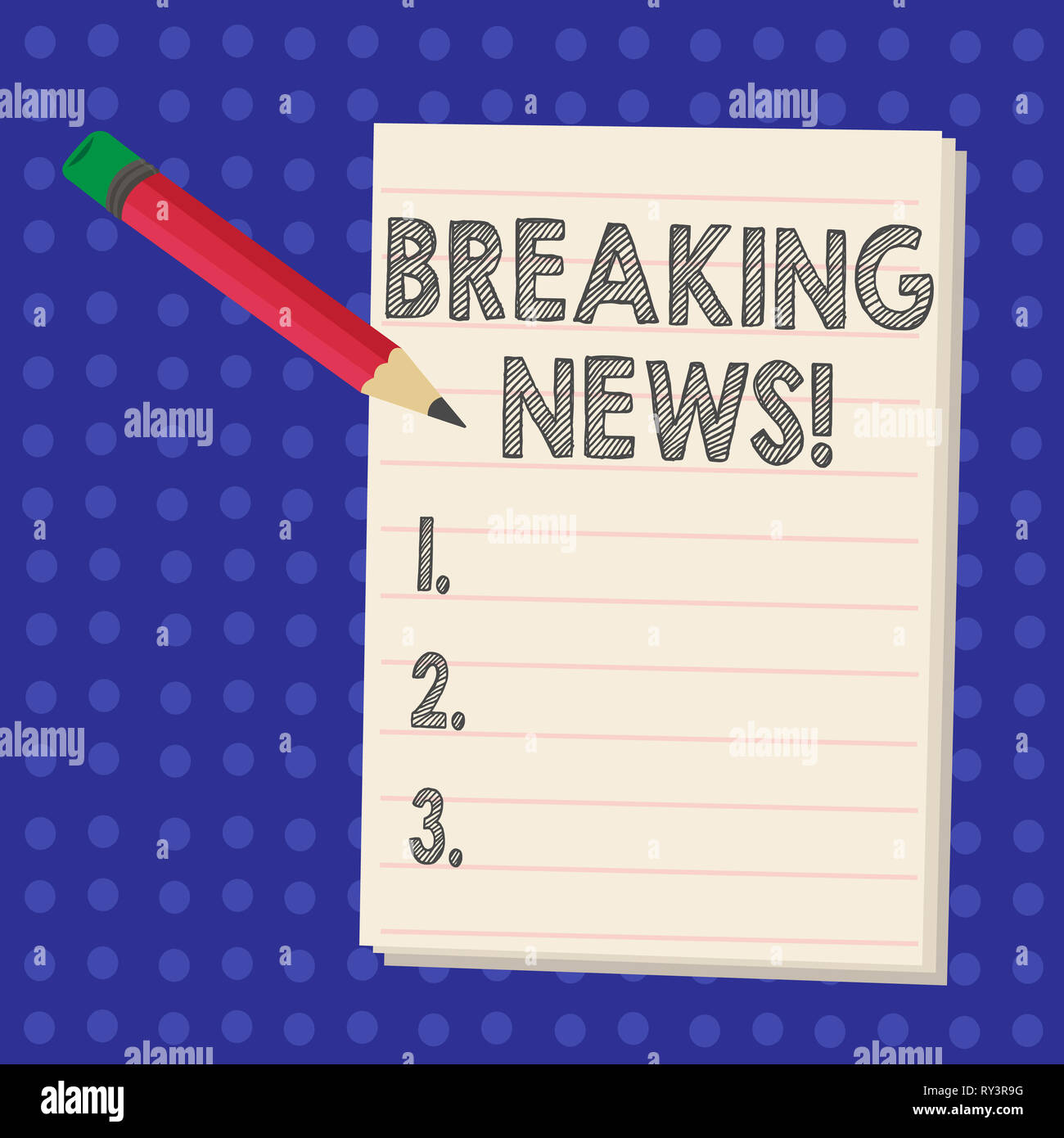 Handwriting text writing Breaking News. Conceptual photo Updated press ...