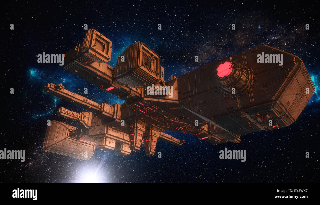 3d render. Alien spaceship concept Stock Photo - Alamy