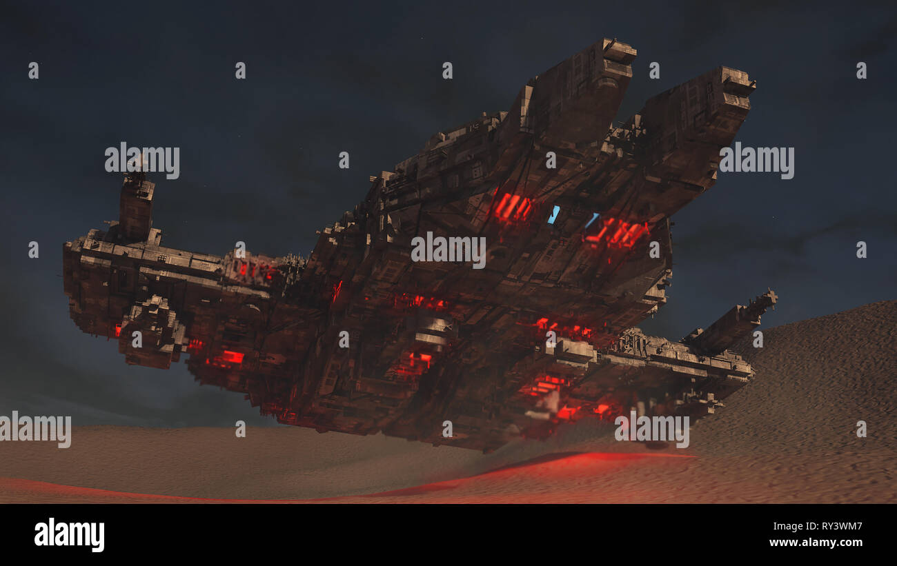 3d render. Alien spaceship concept Stock Photo - Alamy