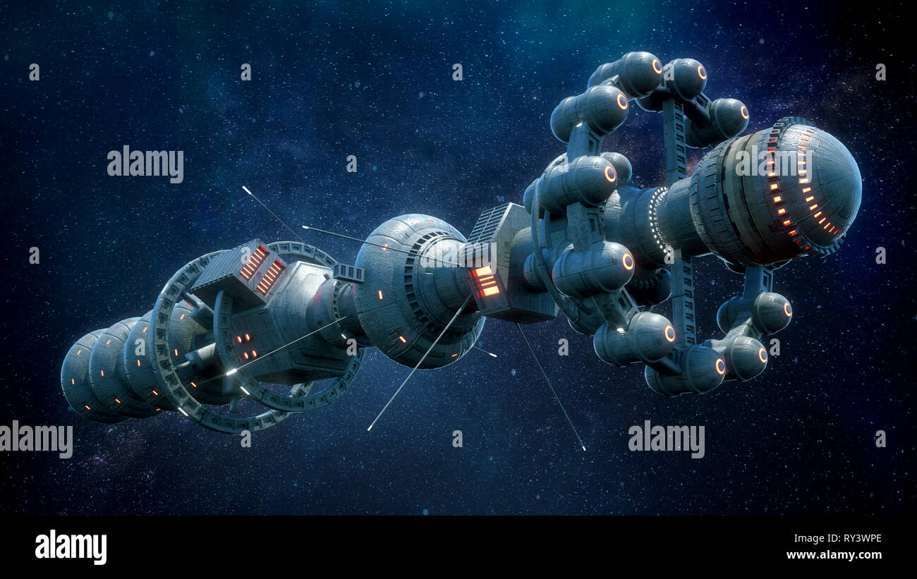 3d render. Alien spaceship concept Stock Photo - Alamy