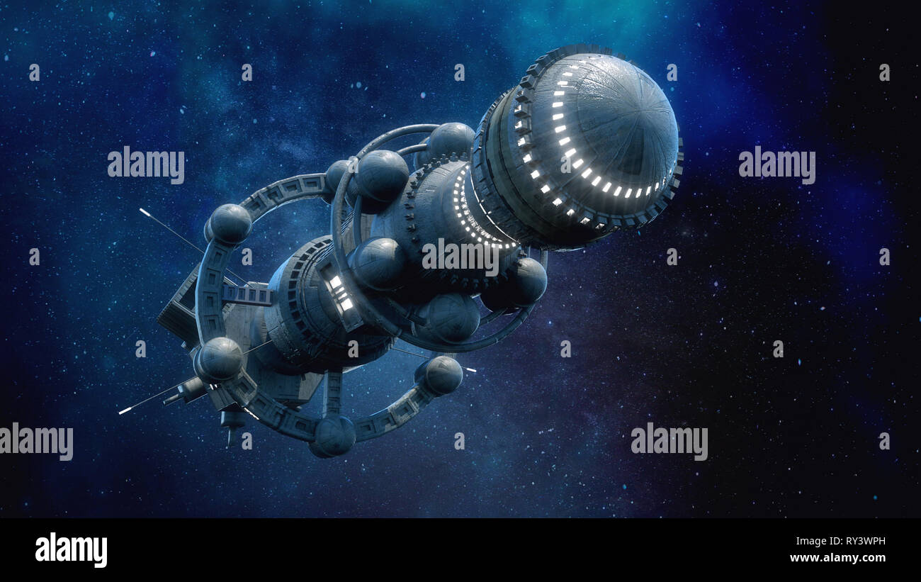3d render. Alien spaceship concept Stock Photo - Alamy