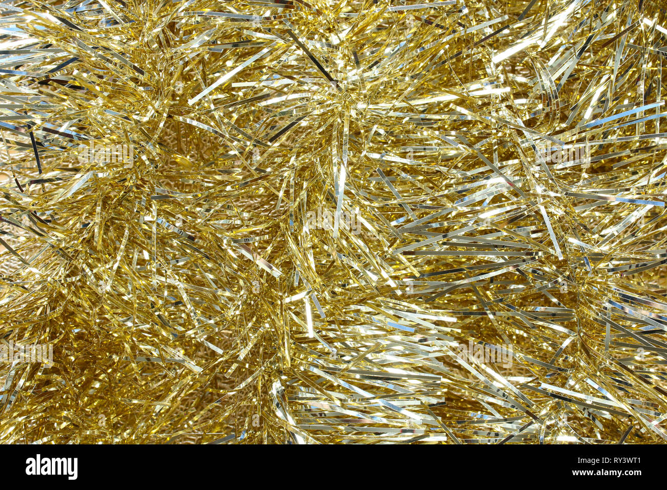 Abstract textured background of luxury gold Christmas tinsel Stock ...