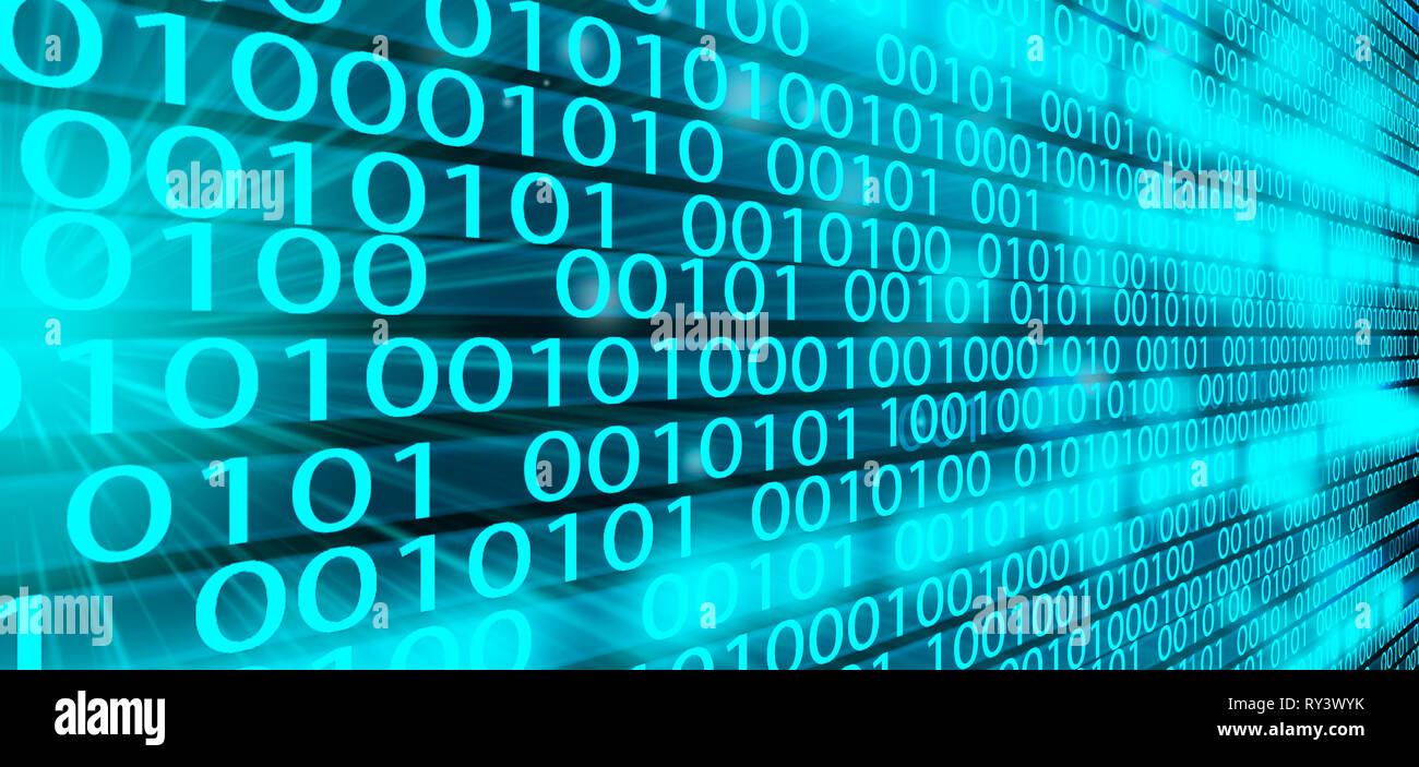 Digital Data Binary Code Technology Matrix Background Data Flood Conectivity Futuristic Binary