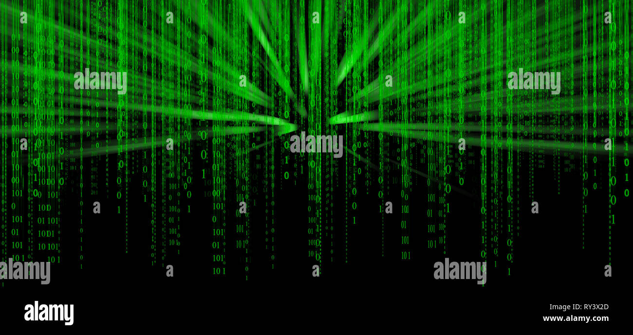 Digital Data Binary Code Technology Matrix Background Data Flood Conectivity Futuristic Binary