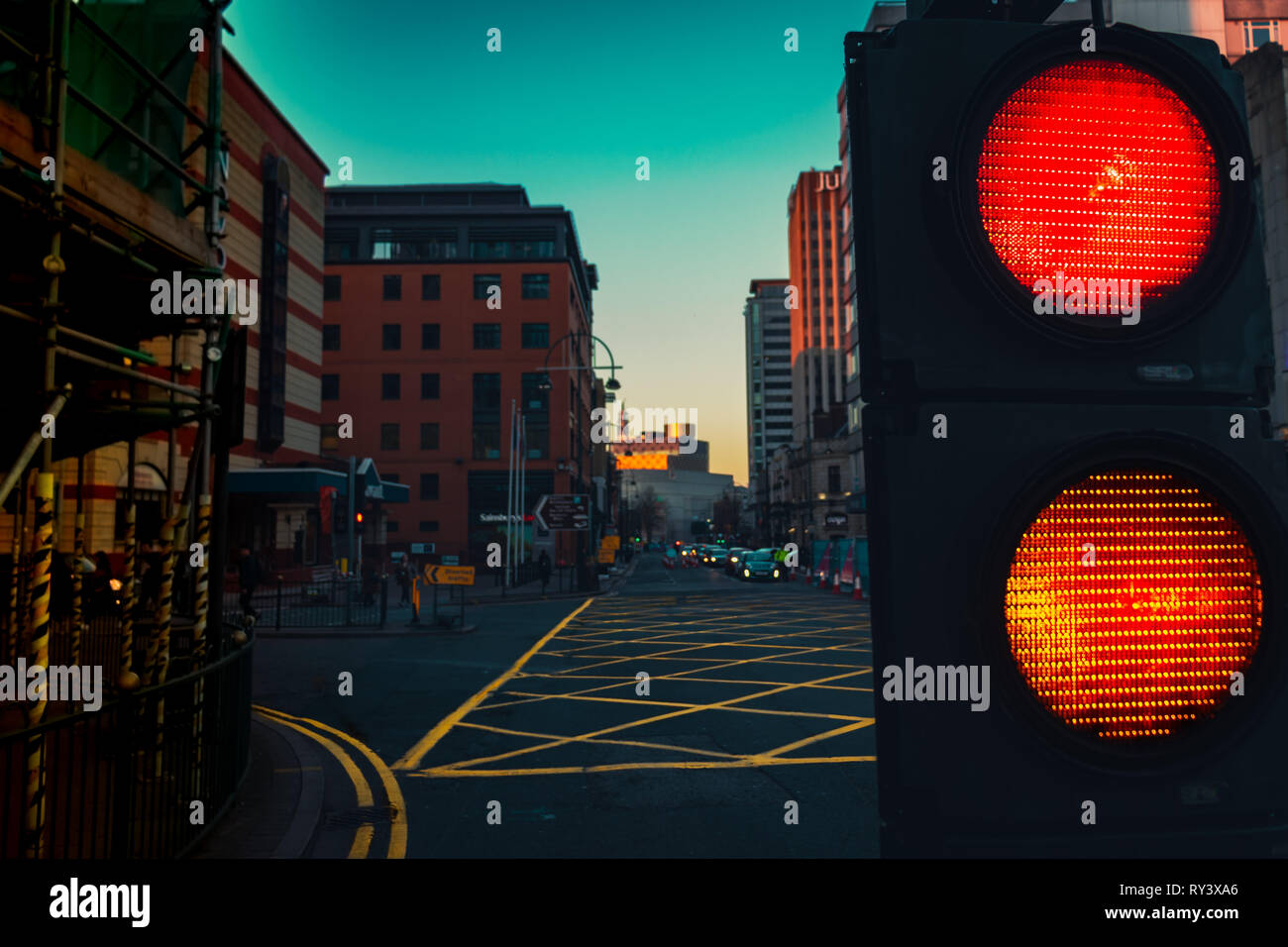 Traffic on Broad Street Birmingham Stock Photo - Alamy