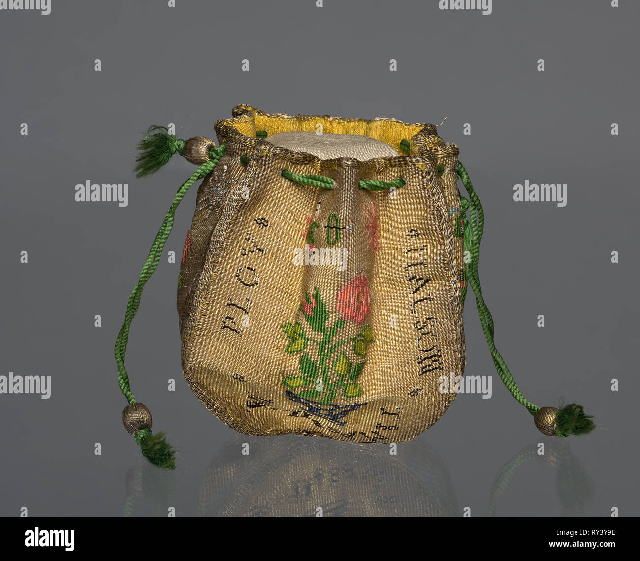 Woven Purse, 1700s. France, 18th century. Tapestry, silk and gold ...