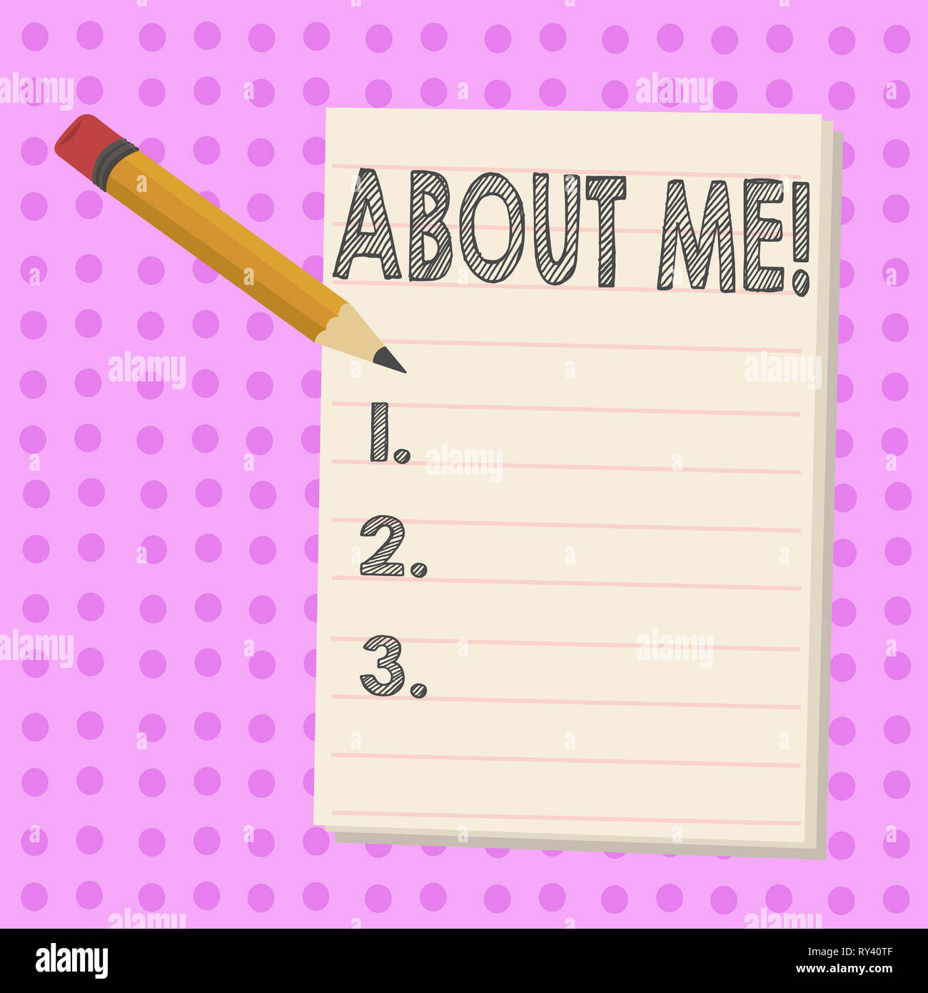 Writing note showing About Me. Business concept for My Personal ...