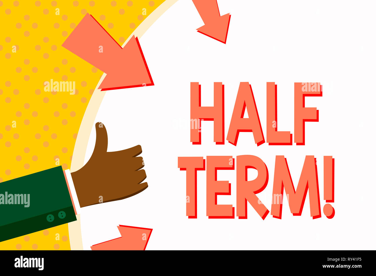 Word writing text Half Term. Business photo showcasing Short holiday in ...