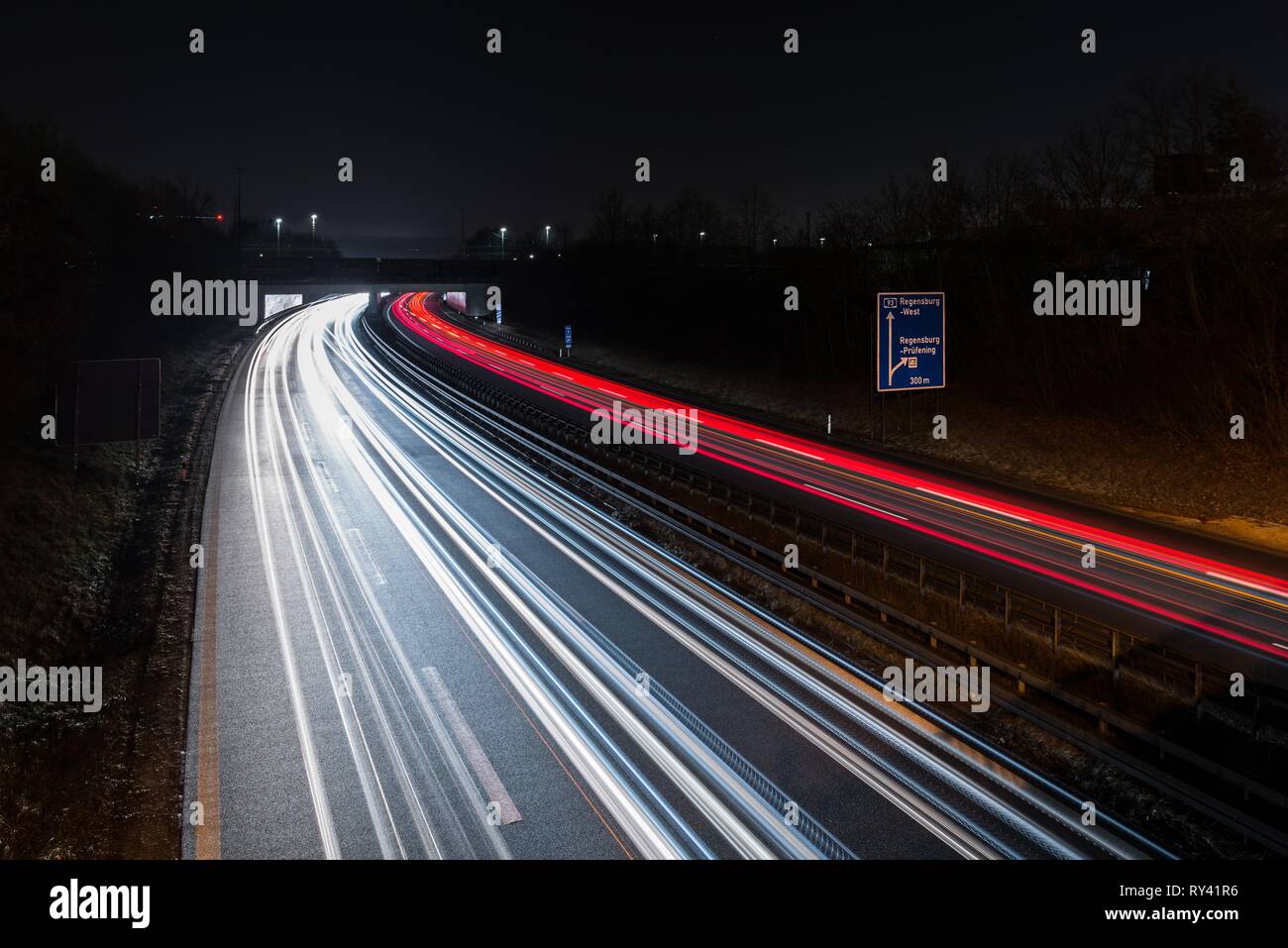 Light tracks of cars on a motorway, Germany Stock Photo - Alamy
