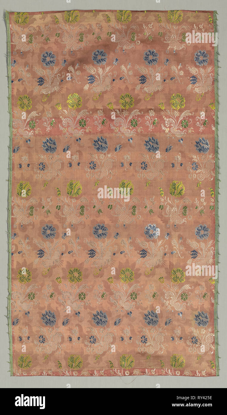 Silk Fragment, 18th century. Spain, 18th century. Fancy compound satin ...