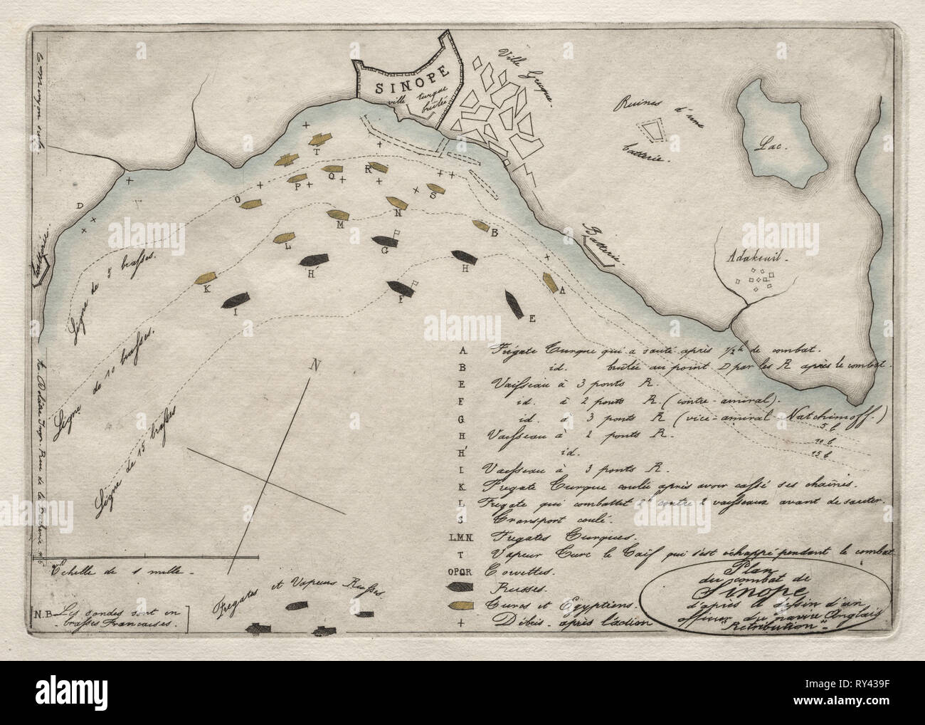 Map of the Battle of Sinope, 1853. Charles Meryon (French, 1821-1868 ...