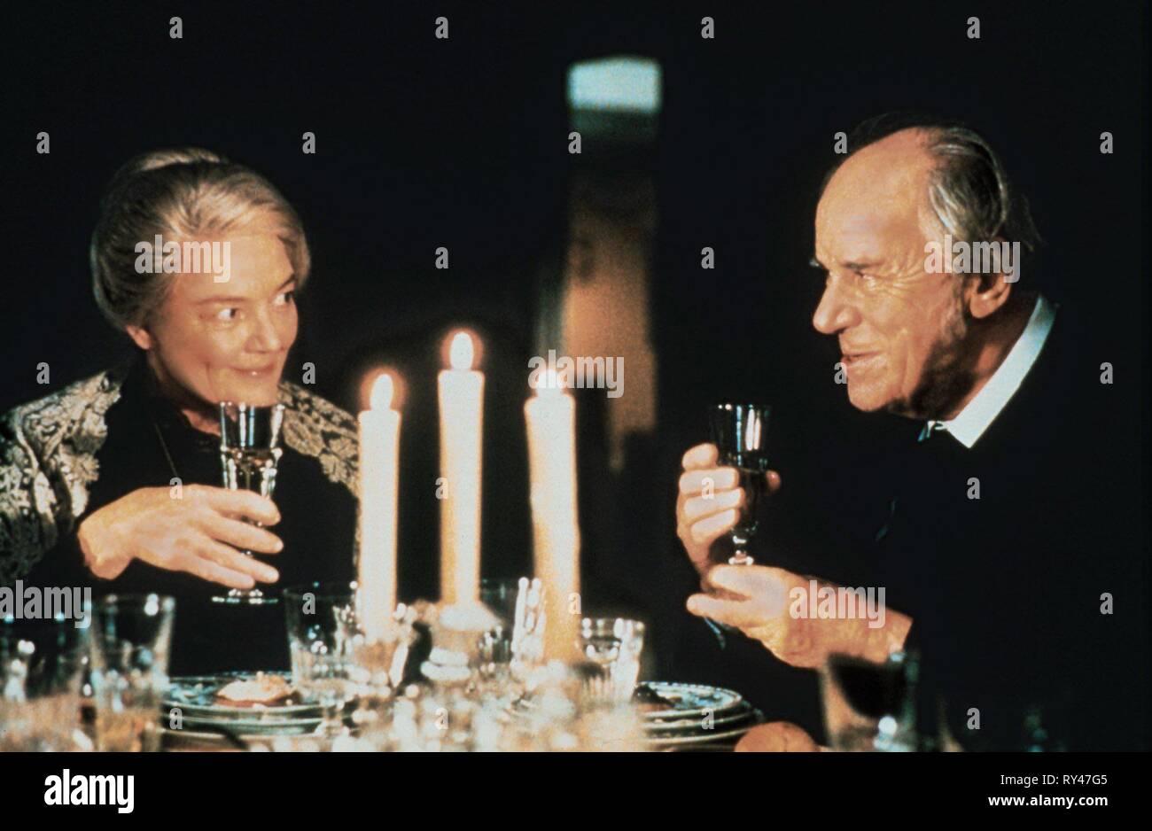 CANDLE LIT DINNER SCENE, BABETTES GAESTEBUD, 1987 Stock Photo - Alamy