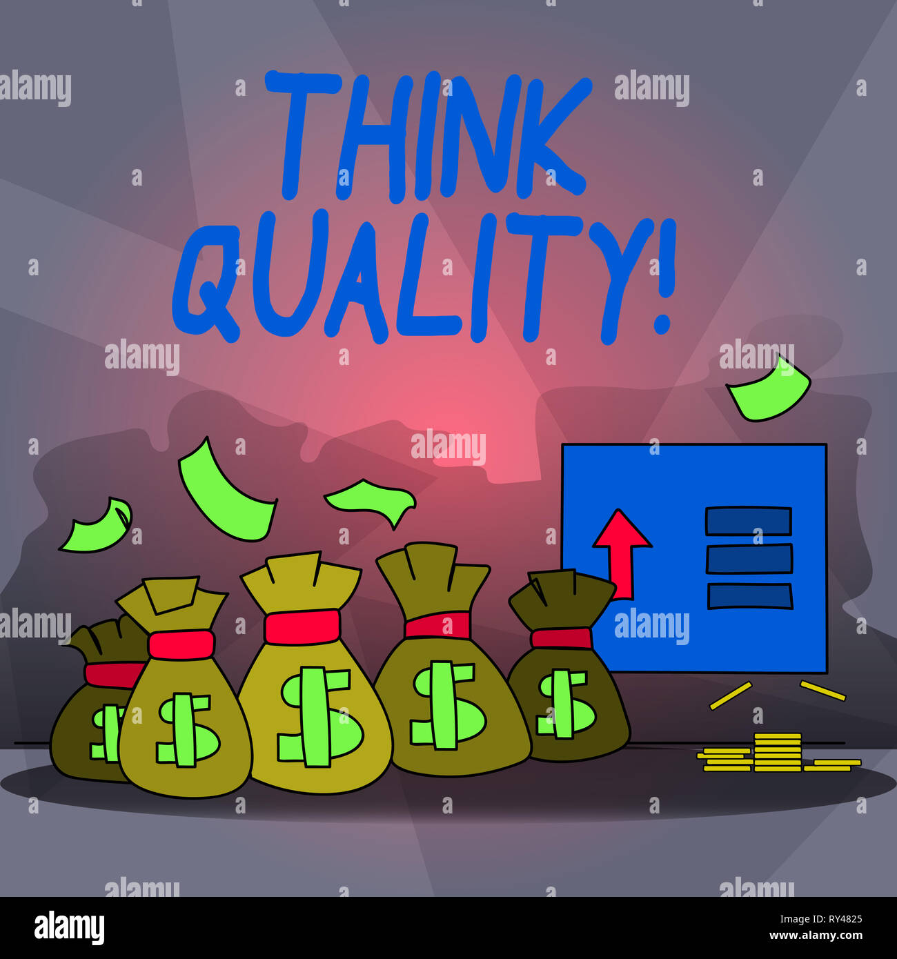 Word writing text Think Quality. Business photo showcasing Thinking of ...