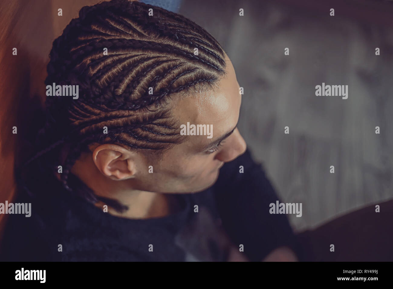 men's braids male braids close-up, hair drawing, creative hairstyle ...