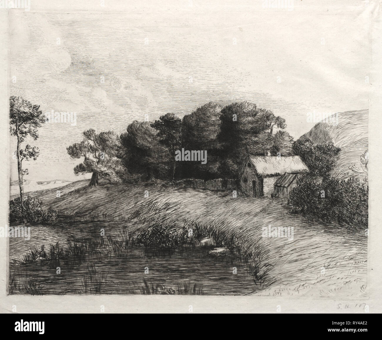 Landscape with a Pond. Alphonse Legros (French, 1837-1911). Etching and ...