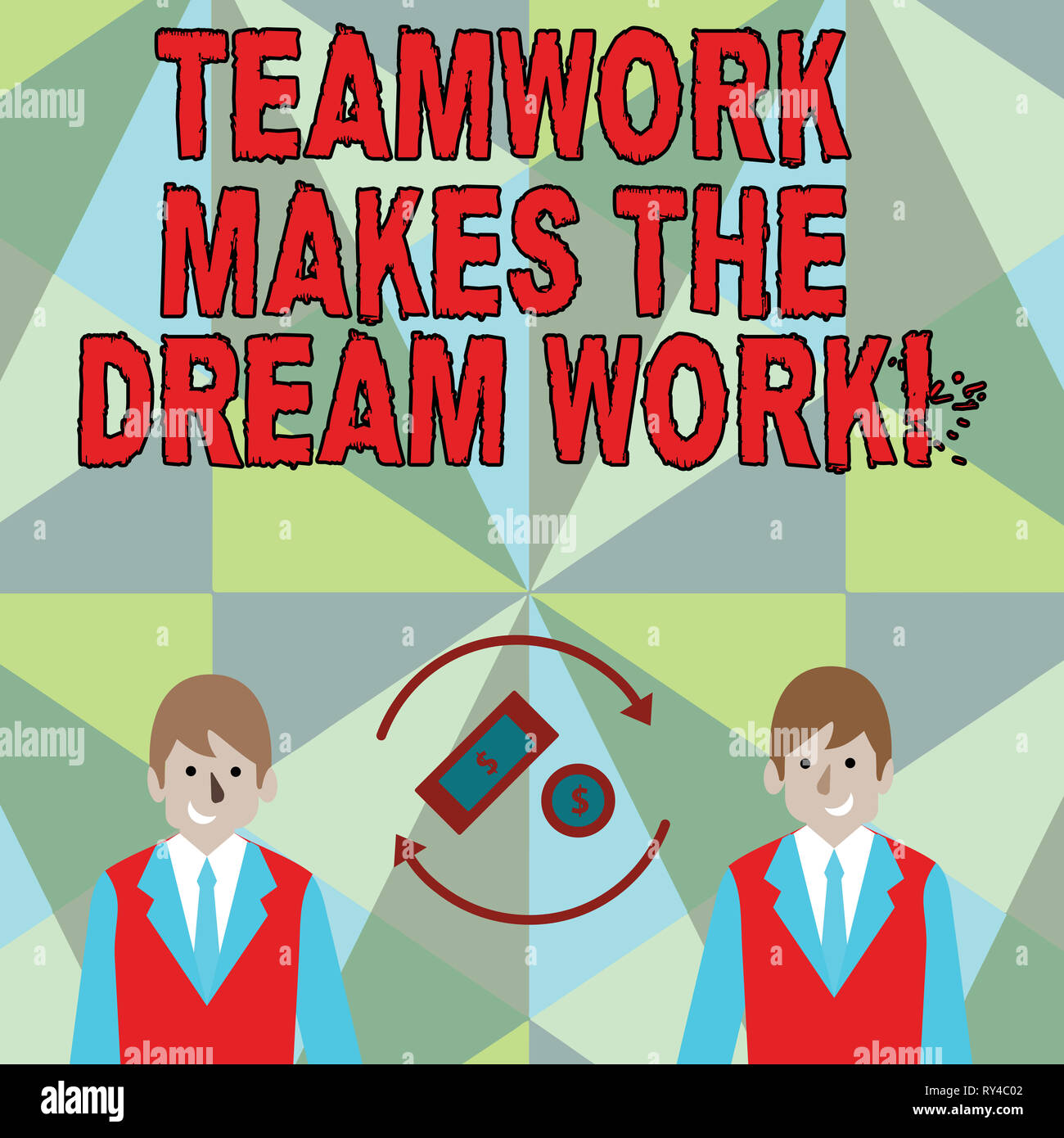 Conceptual hand writing showing Teamwork Makes The Dream Work. Concept ...