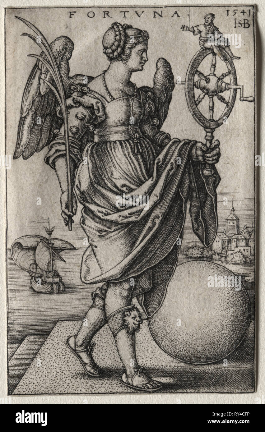 Fortune, 1541. Hans Sebald Beham (German, 1500-1550). Engraving Stock ...