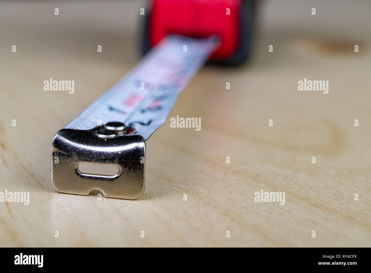 Steel measure and pencil used for measuring in carpentry. Diy ...