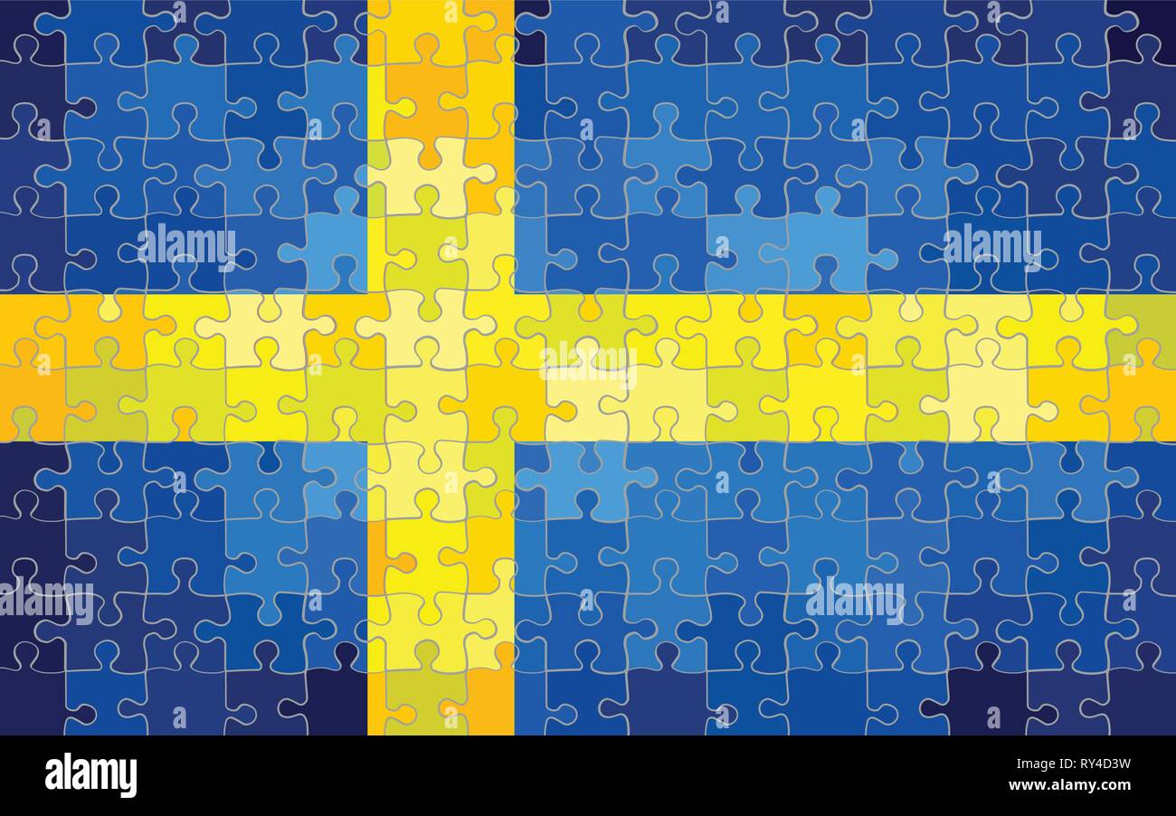 Sweden flag made of puzzle background - Illustration Stock Vector Image ...