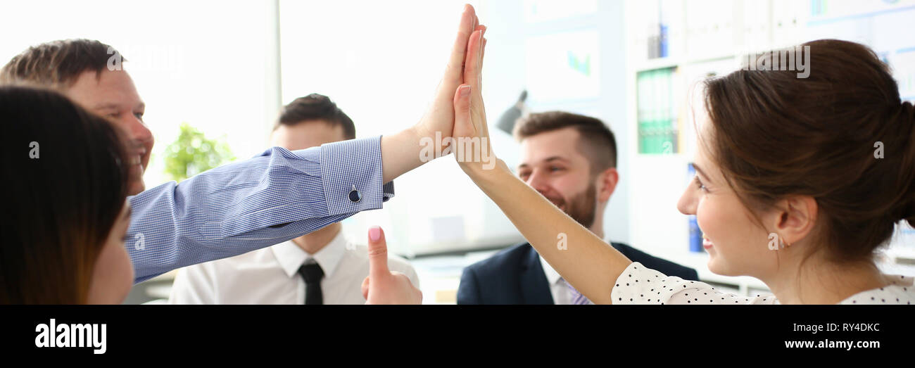 Group of joyful smiling happy people celebrate Stock Photo - Alamy