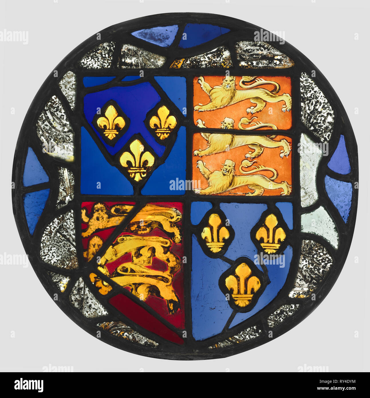 Heraldic Roundel, 1500s. England, 16th century. Pot-metal and white ...