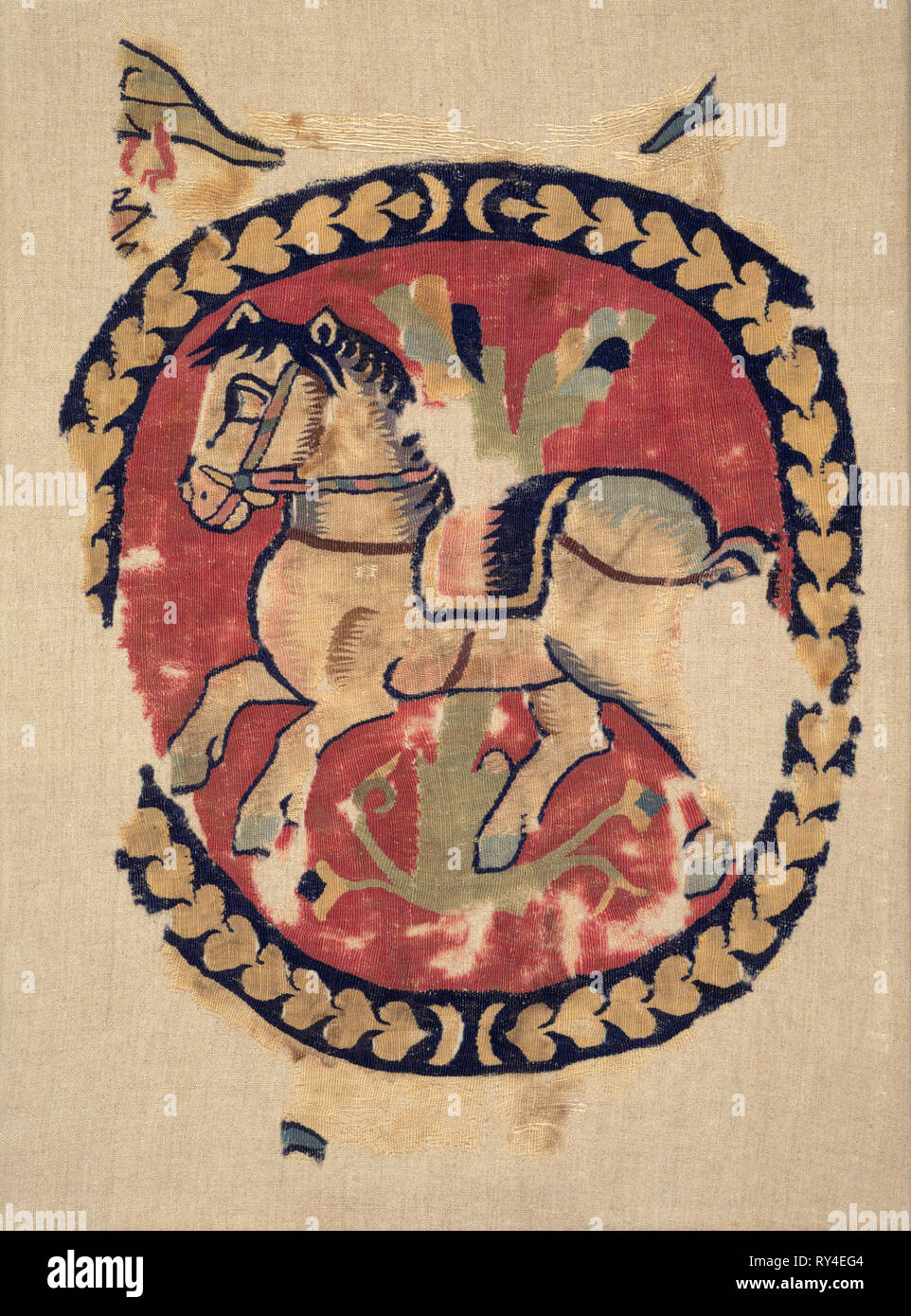 Plain weave tabby with inwoven slit tapestry weave hi-res stock ...