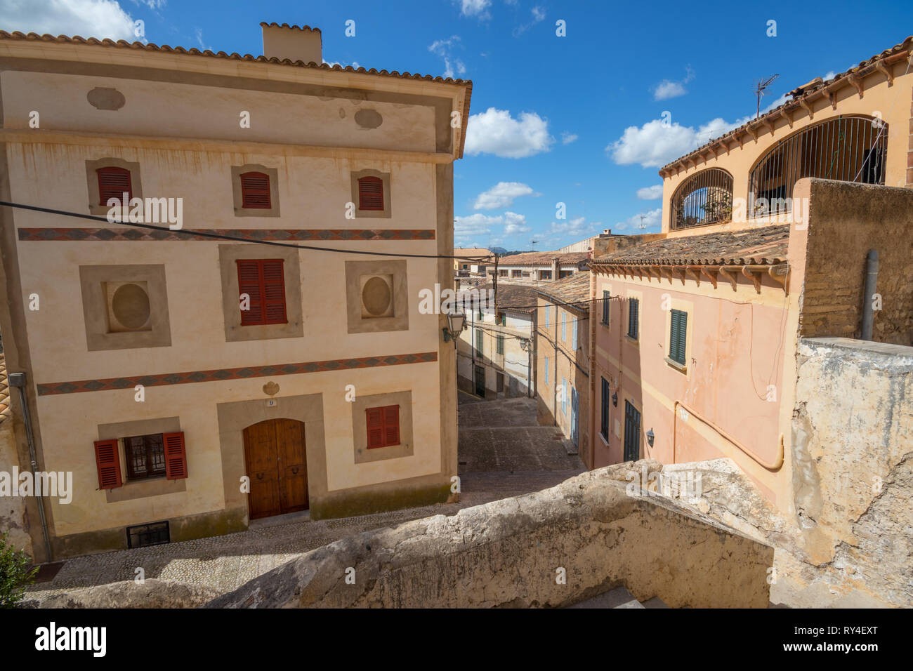 Traditional stone buildings in Arta, Majorca (Mallorca), Balearic ...