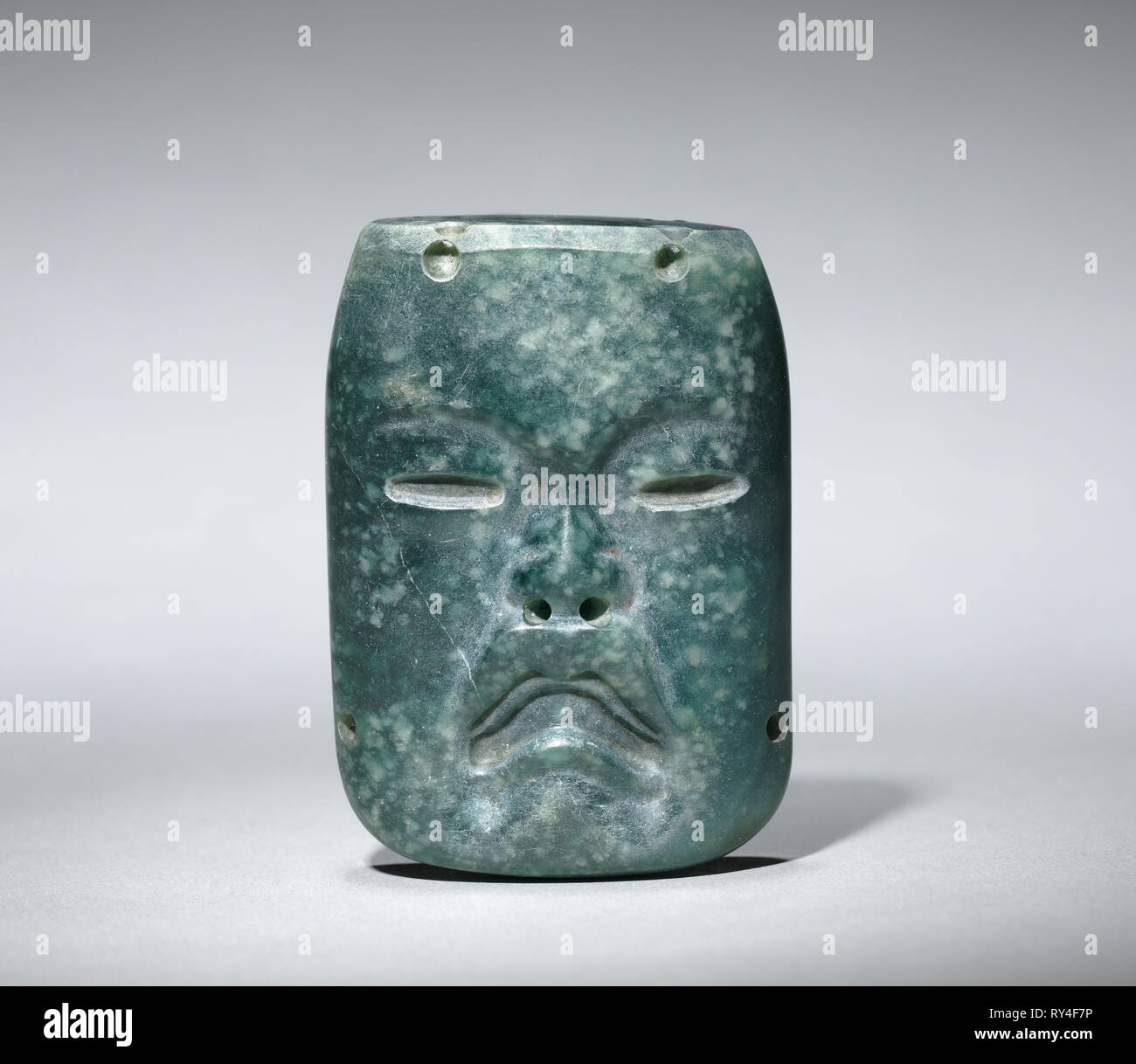 Small Mask Ornament, c. 900-300 BC. Mexico, Olmec, 1200-300 BC. Jadeite ...