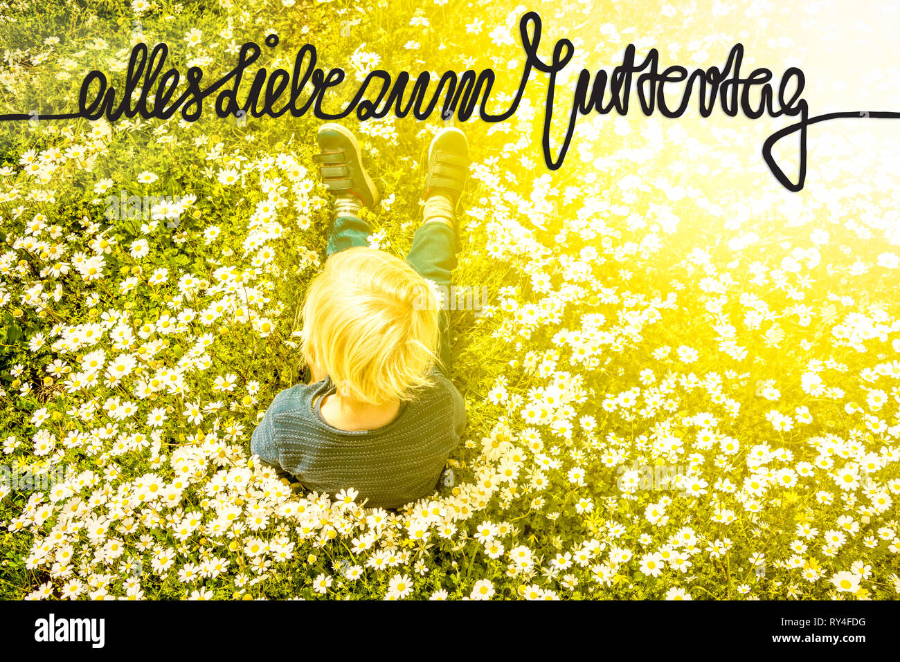 Blonde Child, Daisy, Calligraphy Muttertag Means Happy Mothers Day ...