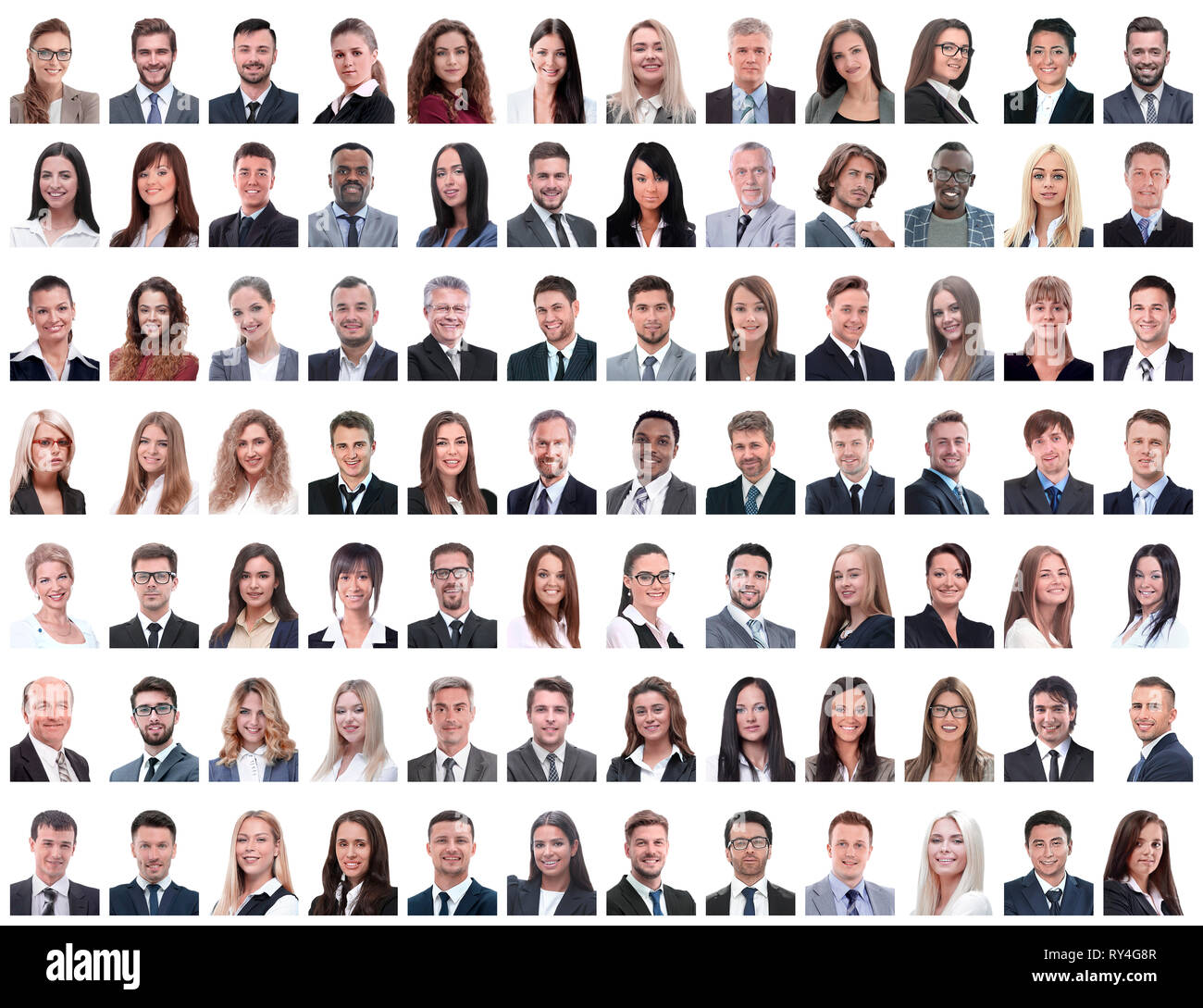 portraits of successful employees isolated on a white Stock Photo - Alamy