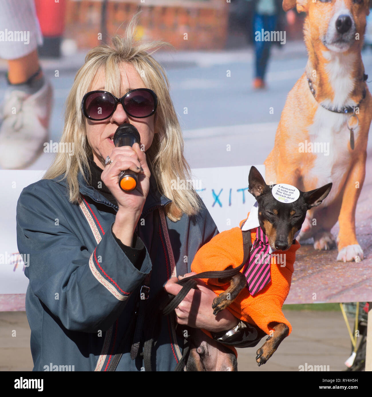 London, UK. 10th Mar, 2019. Anna Webb speaking at the "Brexit is a Dogs ...