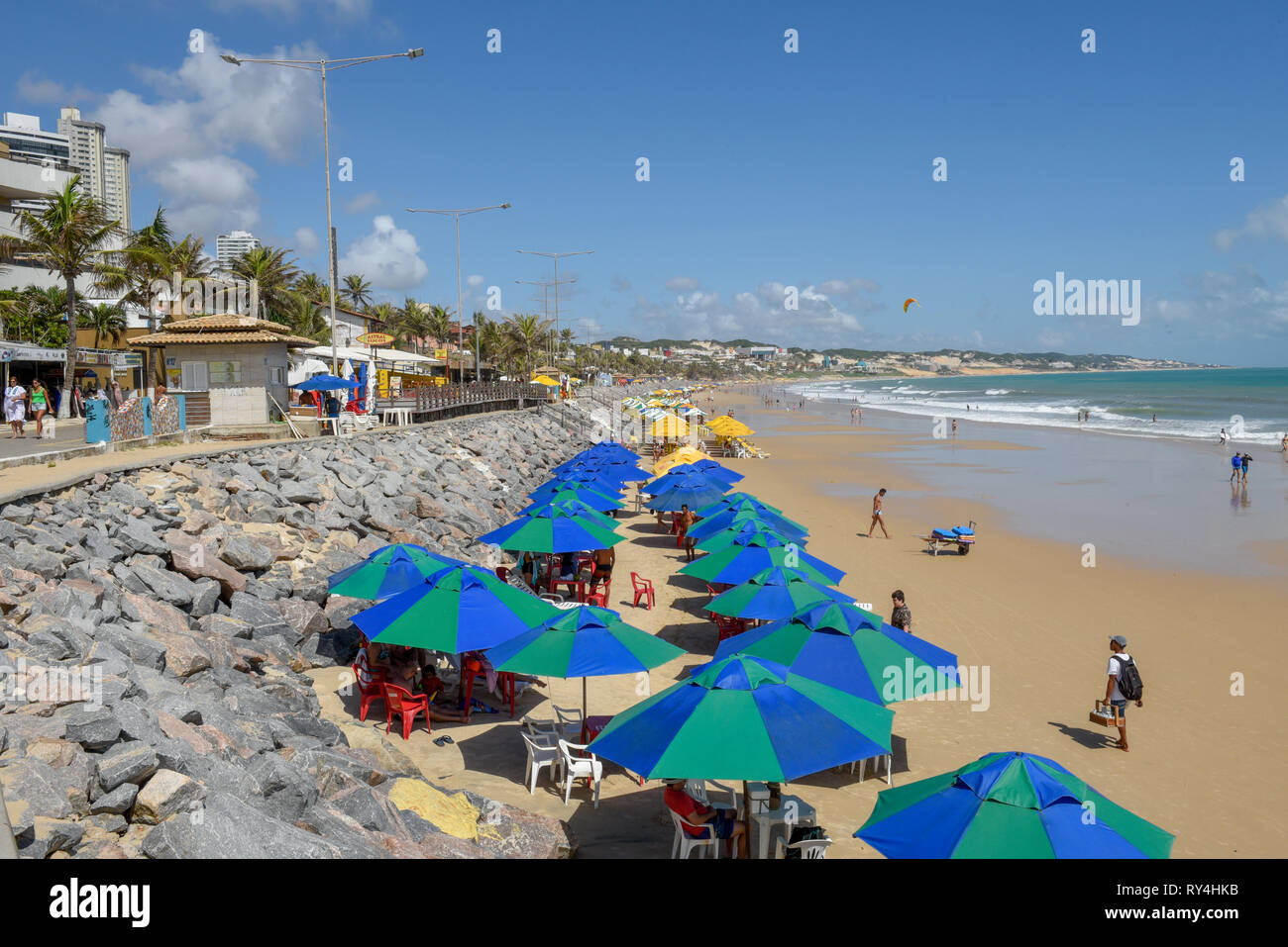 Natal, Brazil - 22 January 2019: the beach of Ponta Negra at Natal on ...