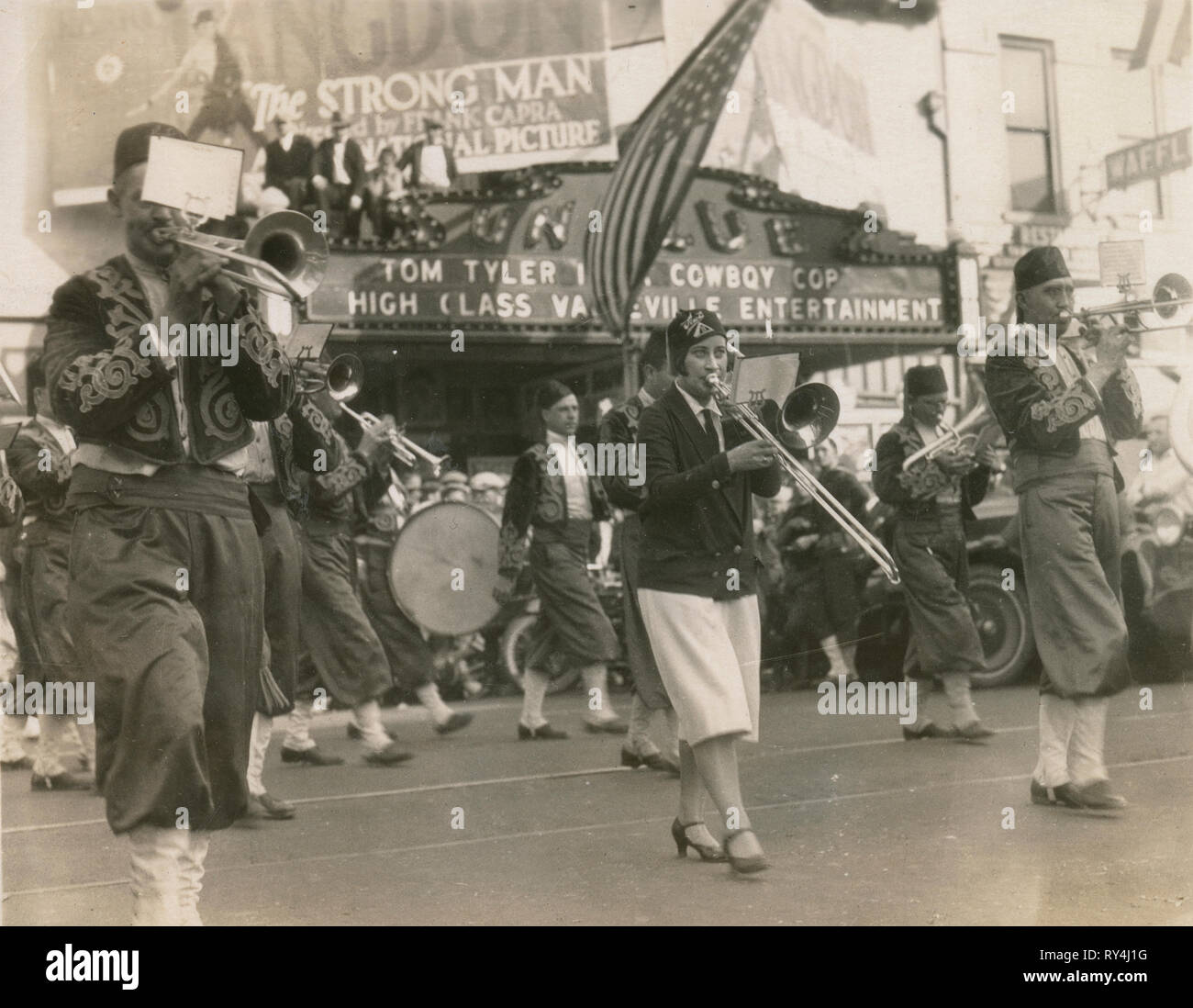 Antique 1926 photograph, parade of Ancient Egyptian Order of Sciots ...