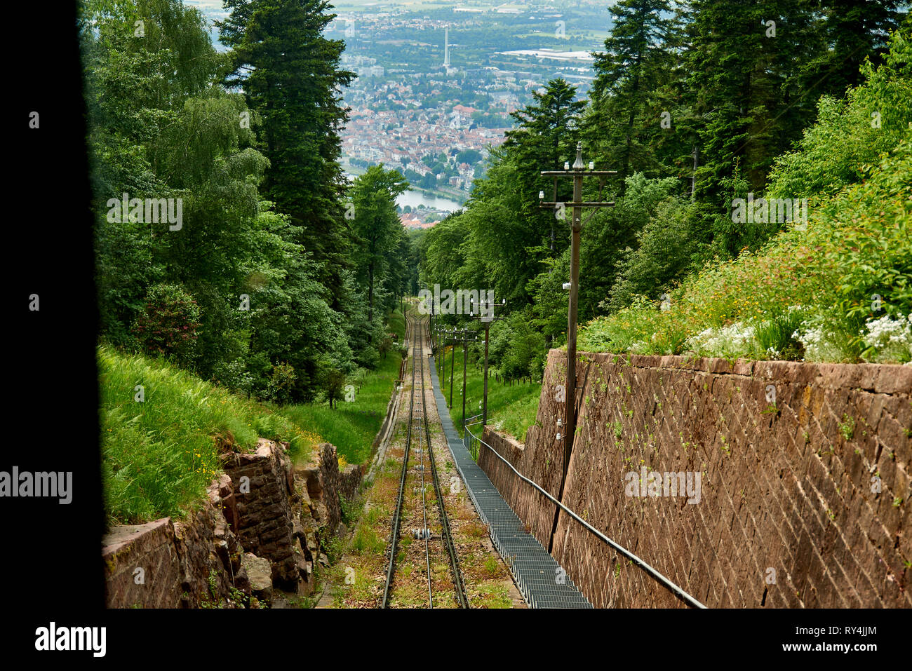 Heidelberg hill tram near castle Stock Photo - Alamy