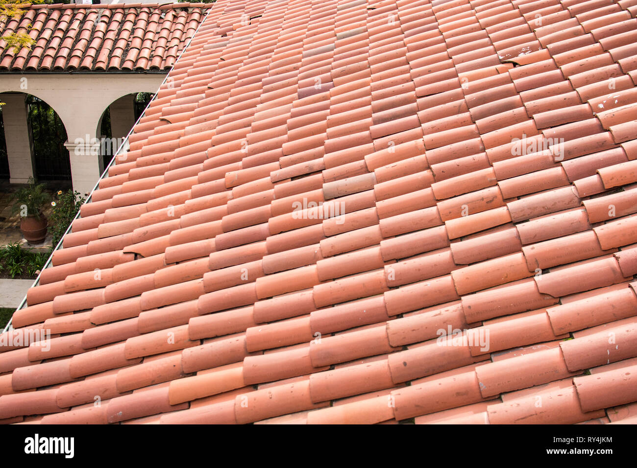 An Italian roof on a building in the Ebell Women's Center, Los Angeles ...