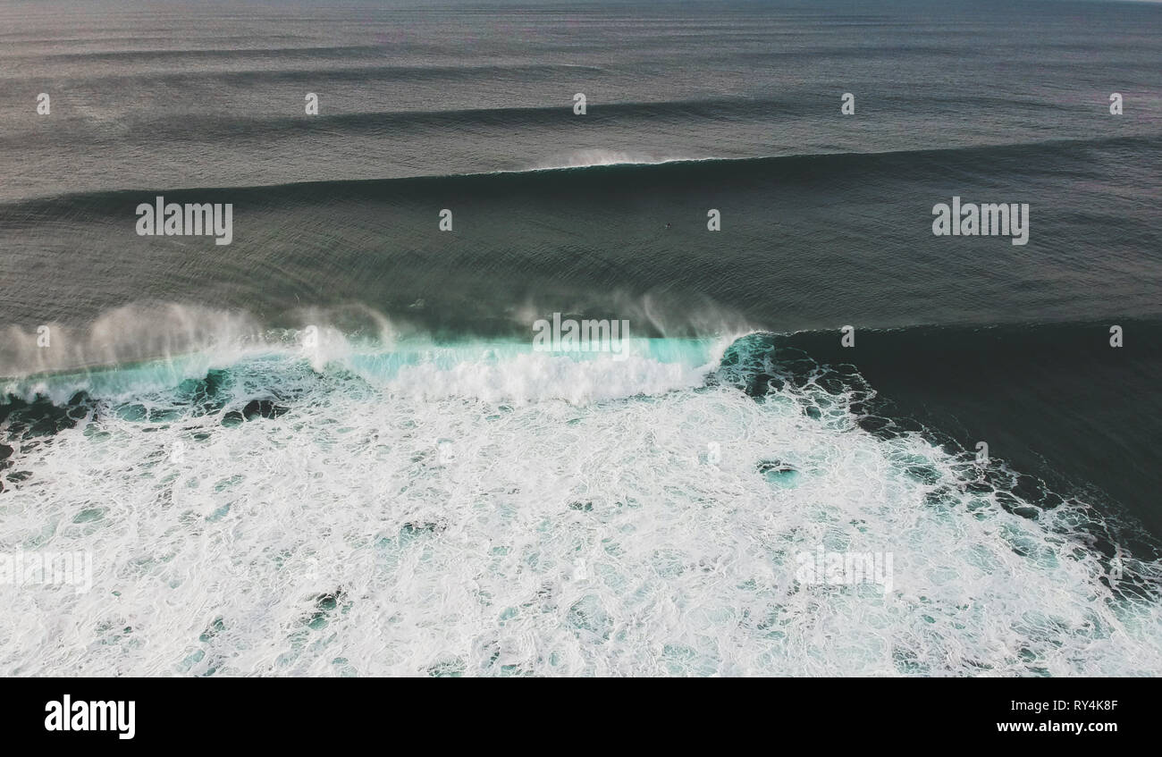 Aerial top view of ocean wave with foam. Drone Photo Stock Photo - Alamy