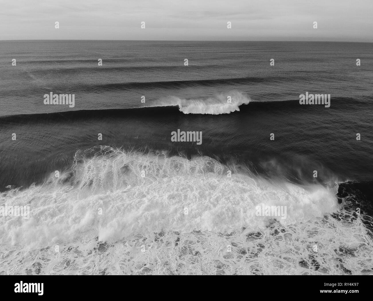 Top view texture waves Black and White Stock Photos & Images - Alamy