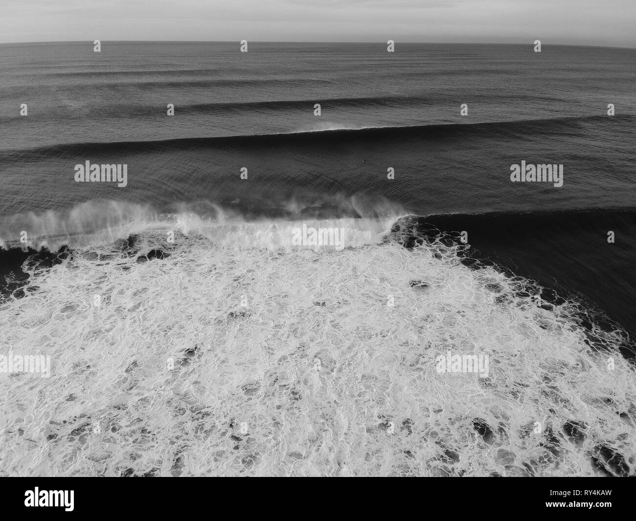Drone aerial view waves sea Black and White Stock Photos & Images - Alamy